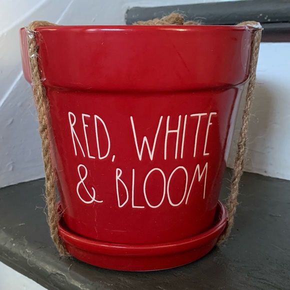 Rae Dunn | Accents | Rae Dunn Red White Bloom Planter | Poshmark
